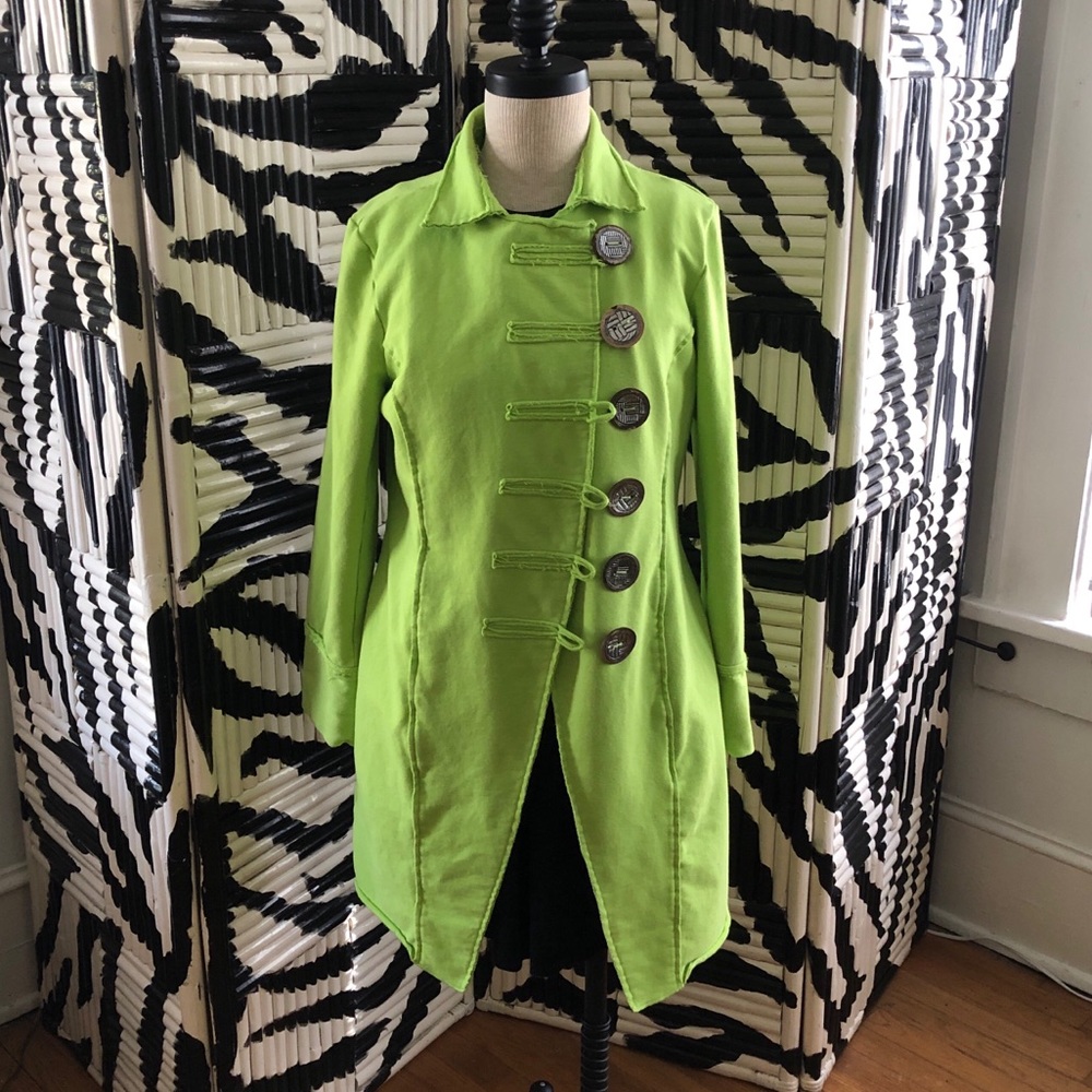 Neon Buddha Long Jacket Neon Green Size Large Fab! - Gem